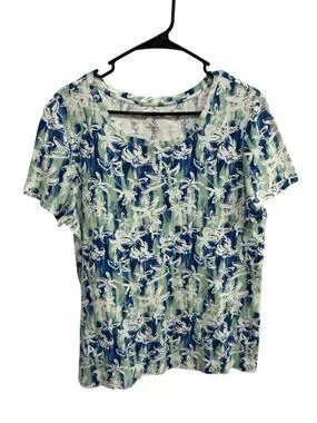 Bay Studio | Tops | Bay Studio Large Sydney Tee Blue Green Floral ...